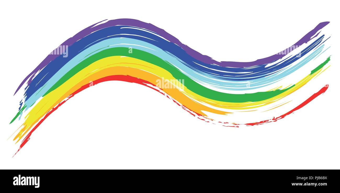 colorful brush strokes in rainbow colors vector illustration EPS10 ...