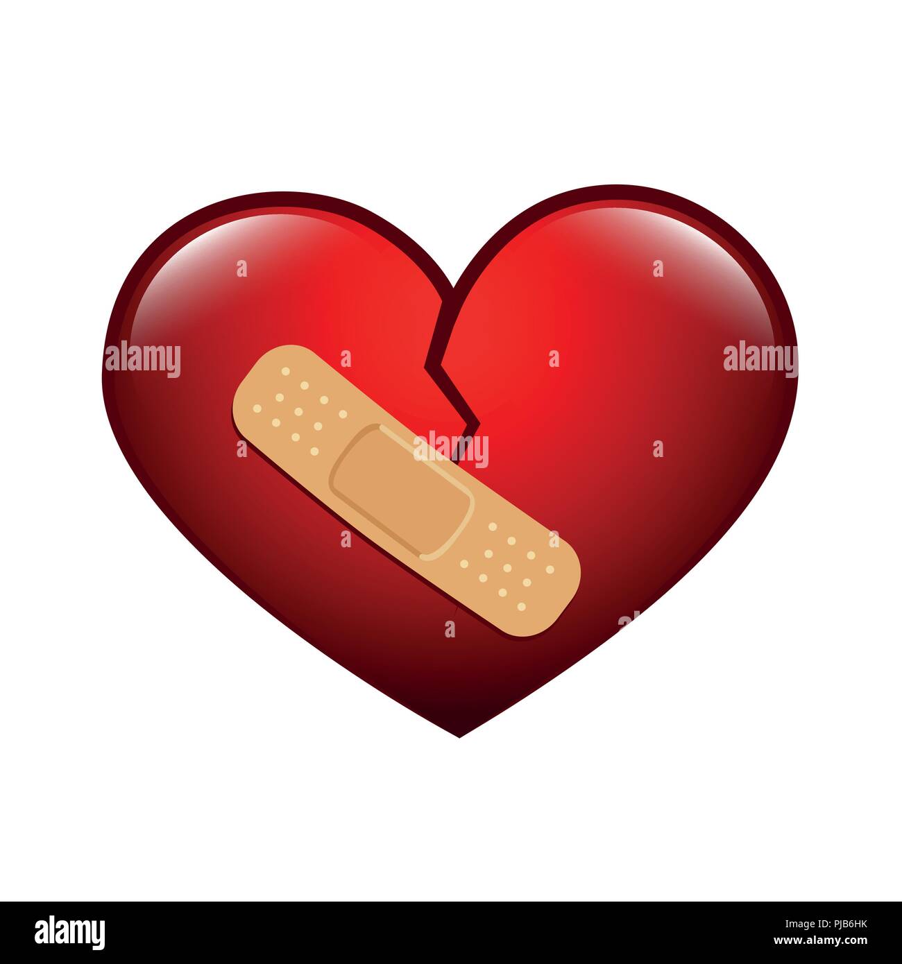 Red broken heart vector hi-res stock photography and images - Alamy