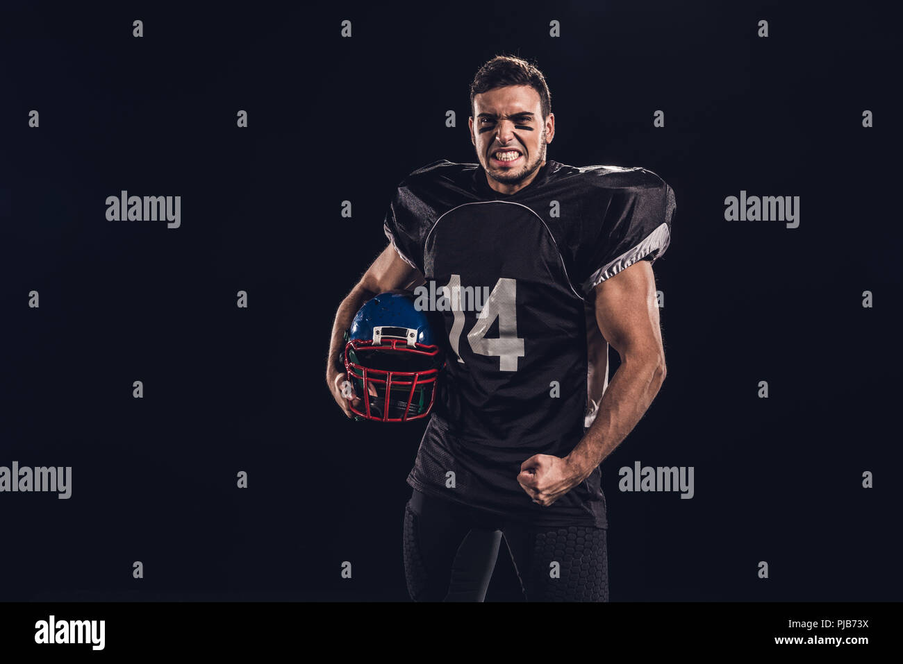 Angry american football player hi-res stock photography and images - Alamy