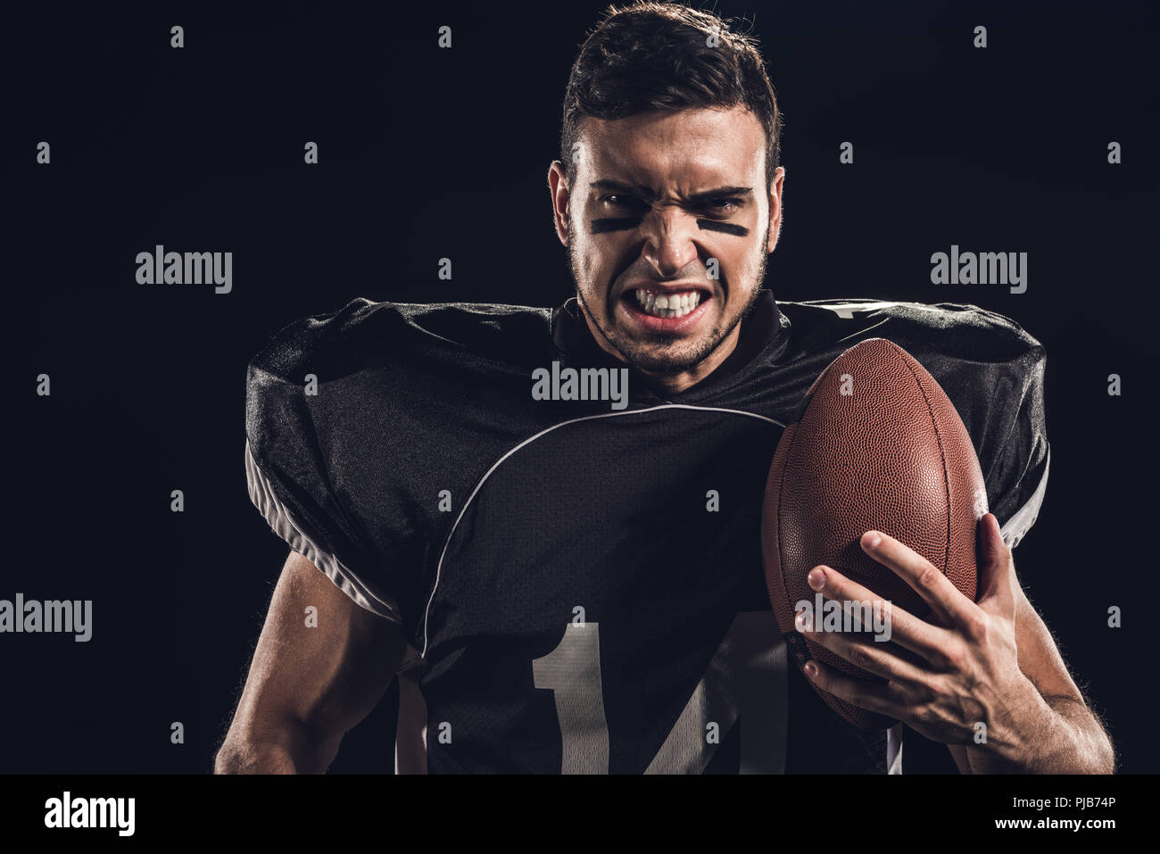 Angry american football player hi-res stock photography and images - Alamy