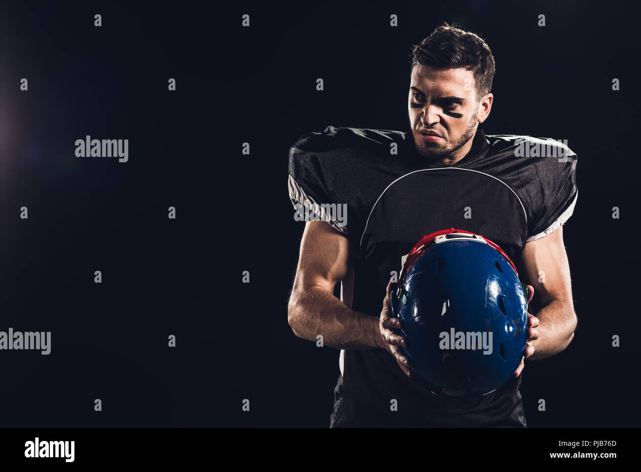 Angry american football player hi-res stock photography and images - Alamy