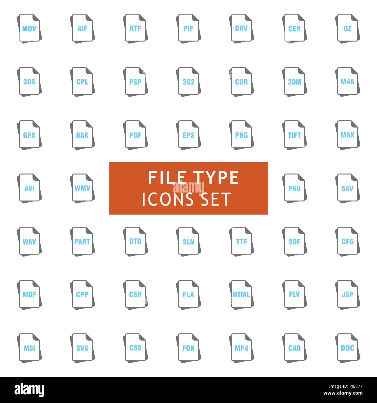 File type icons set vector Stock Vector Image & Art - Alamy