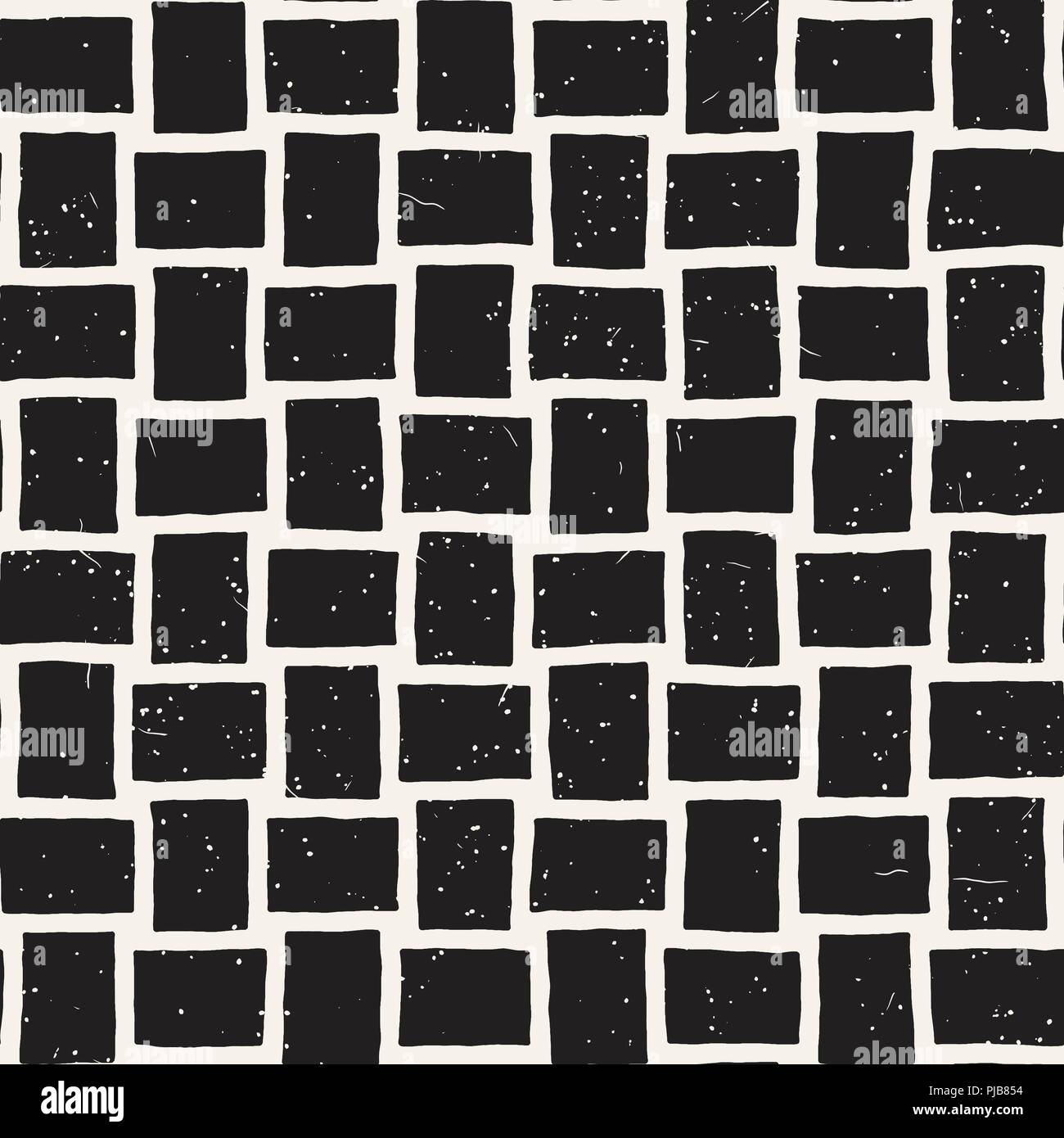 Hand drawn seamless repeating pattern with lines tiling. Grungy ...