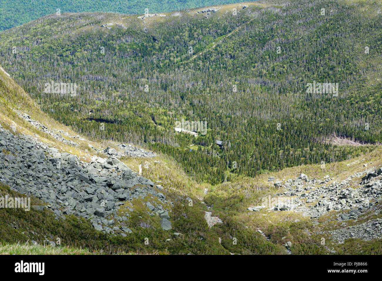Tuckerman Ravine during the early summer months in the White Mountains ...