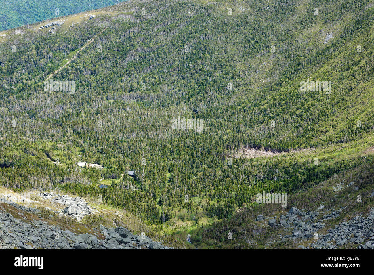 Tuckerman Ravine during the early summer months in the White Mountains ...