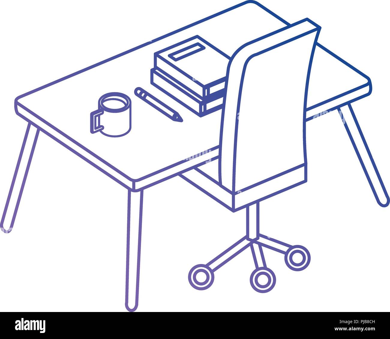 office with desk and books vector illustration design Stock Vector ...