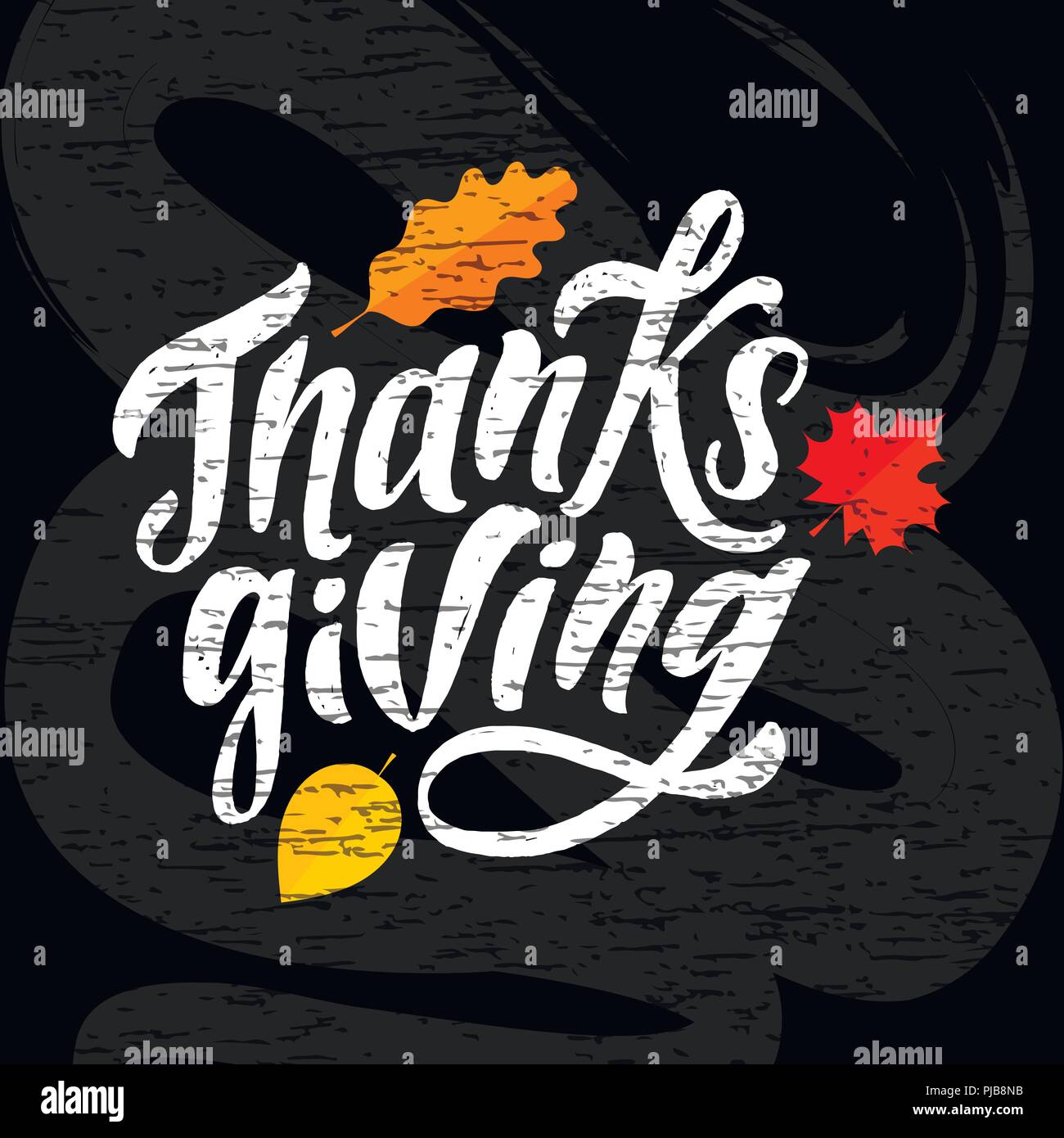 Happy Thanksgiving lettering Calligraphy Brush Text Holiday Vector ...