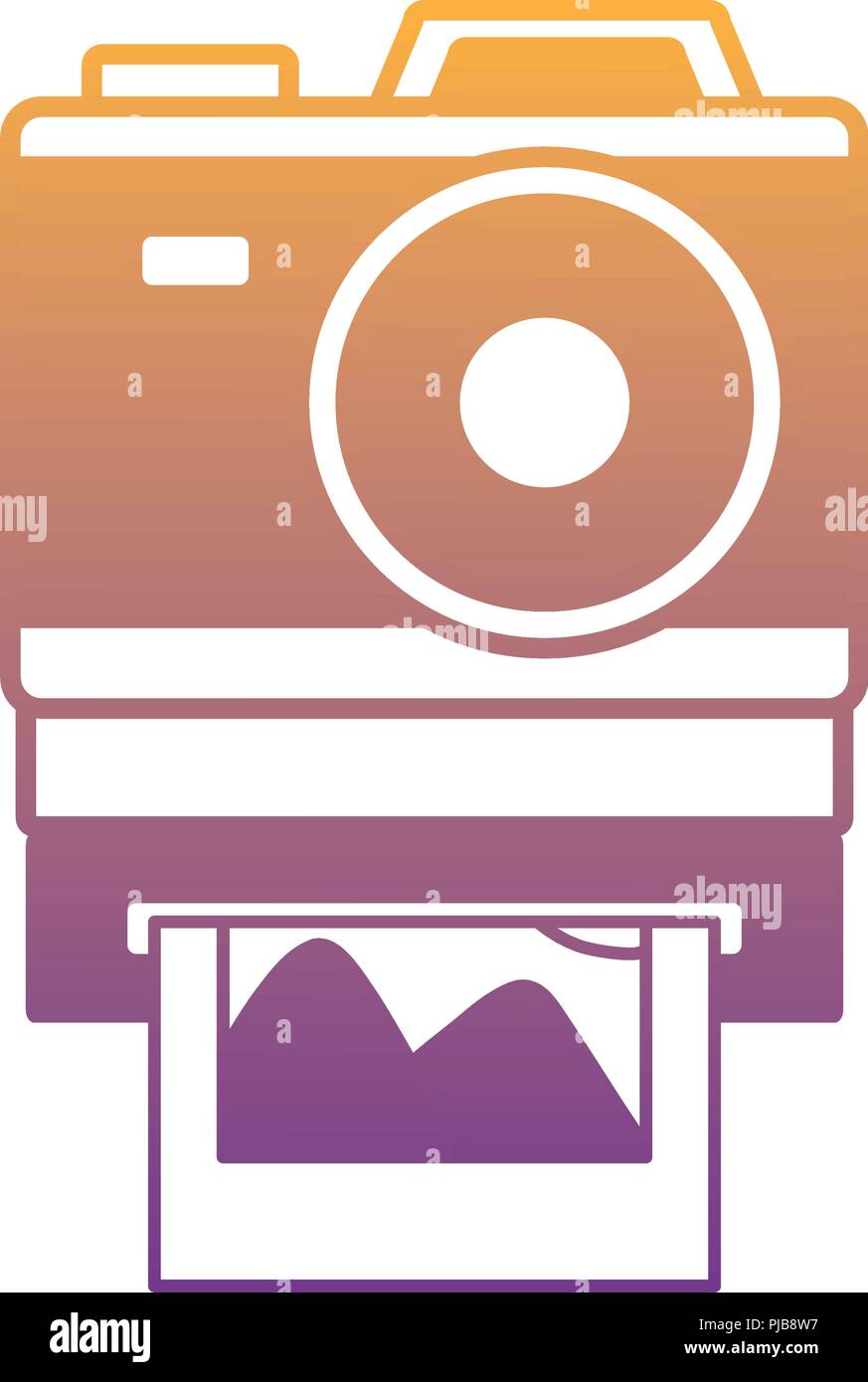 instant camera over white background, vector illustration Stock Vector ...