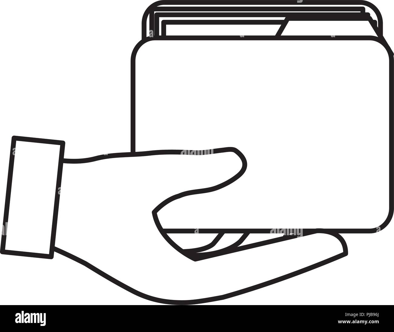 hand with file folder vector illustration design Stock Vector Image ...