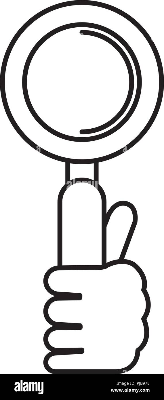 hand with search magnifying glass vector illustration design Stock ...
