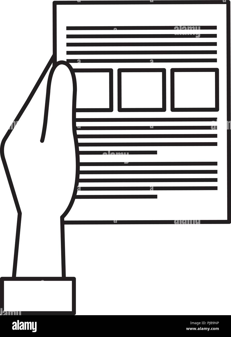 hand with paper document vector illustration design Stock Vector Image ...