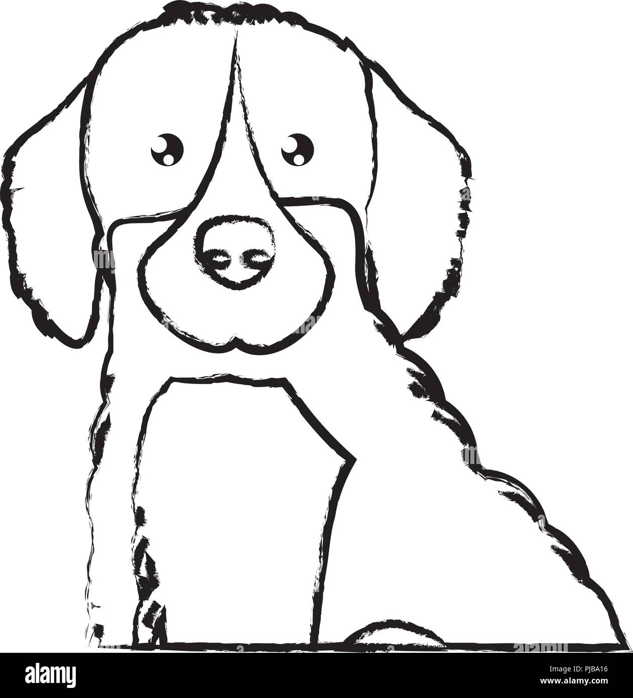 cute golden retriever dog icon over background, vector illustration ...