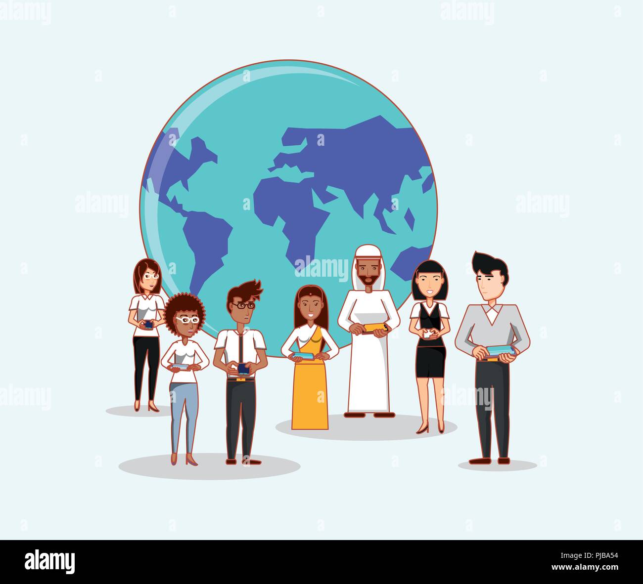 people diversity group world social media vector illustration Stock ...