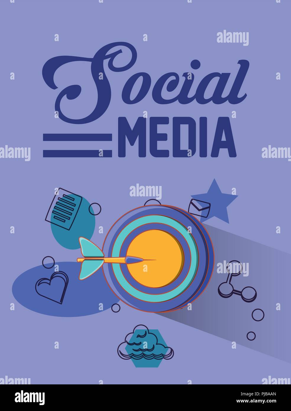 target strategy startup communication social media vector illustration ...