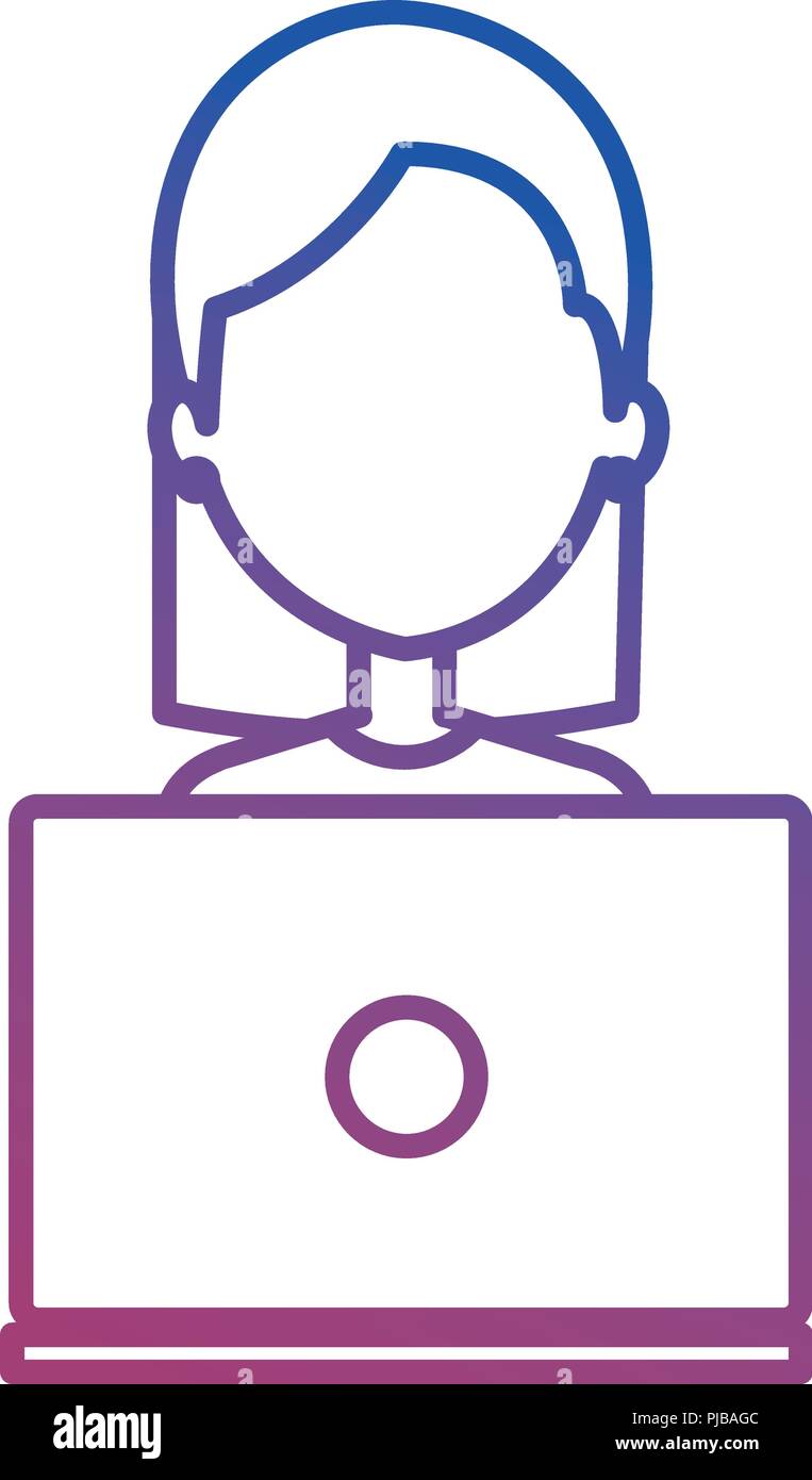 woman using laptop computer vector illustration design Stock Vector ...