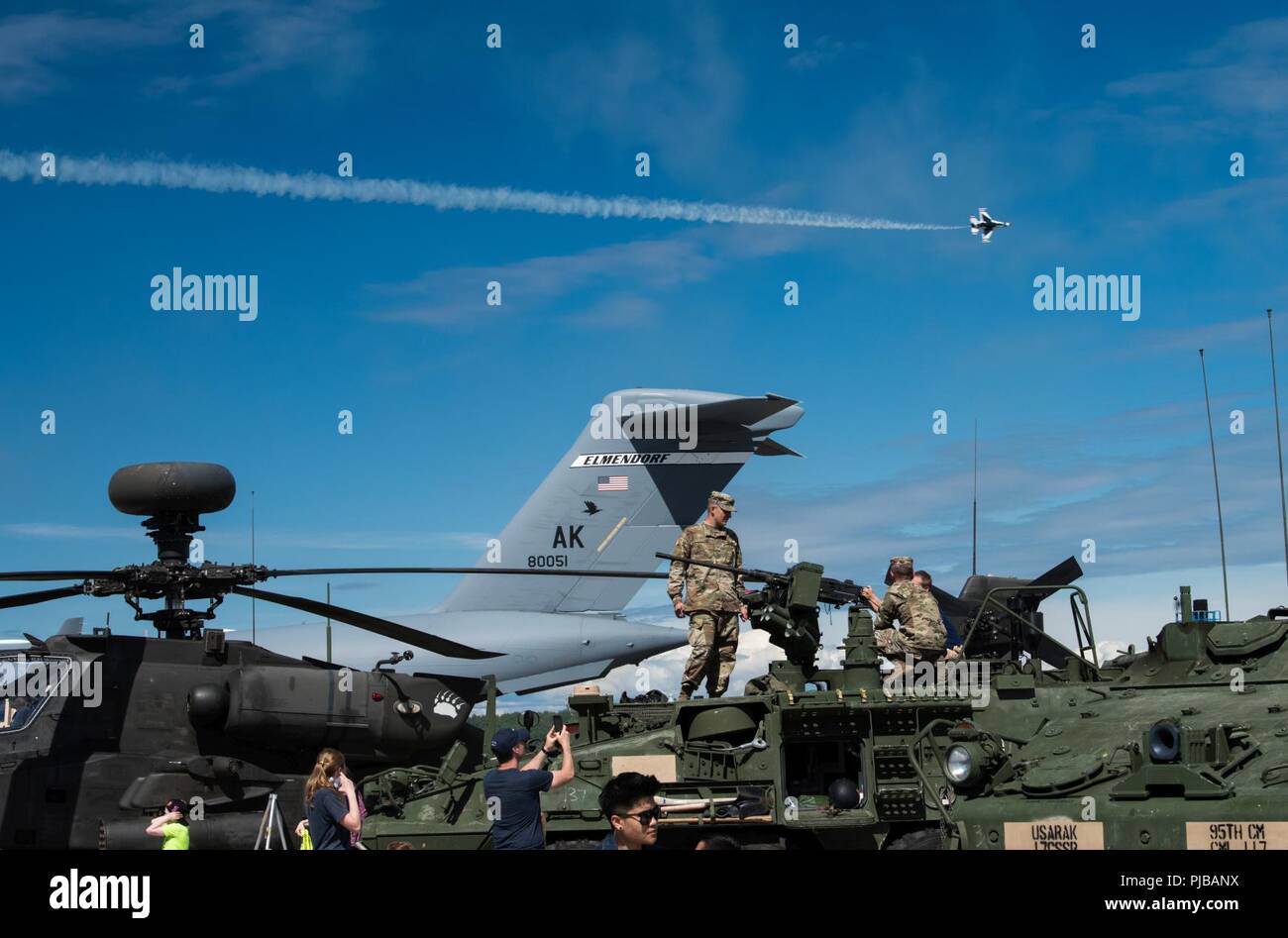 U.S. Army Alaska Soldiers provide a demonstration of a Stryker vehicle ...
