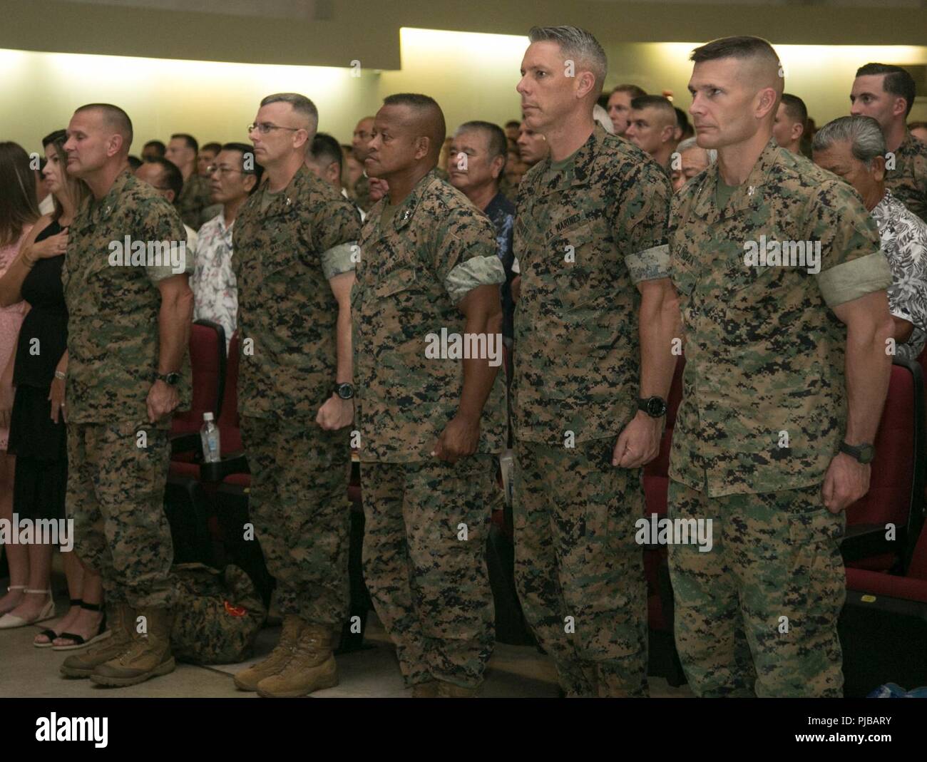 Marine Standing At Attention