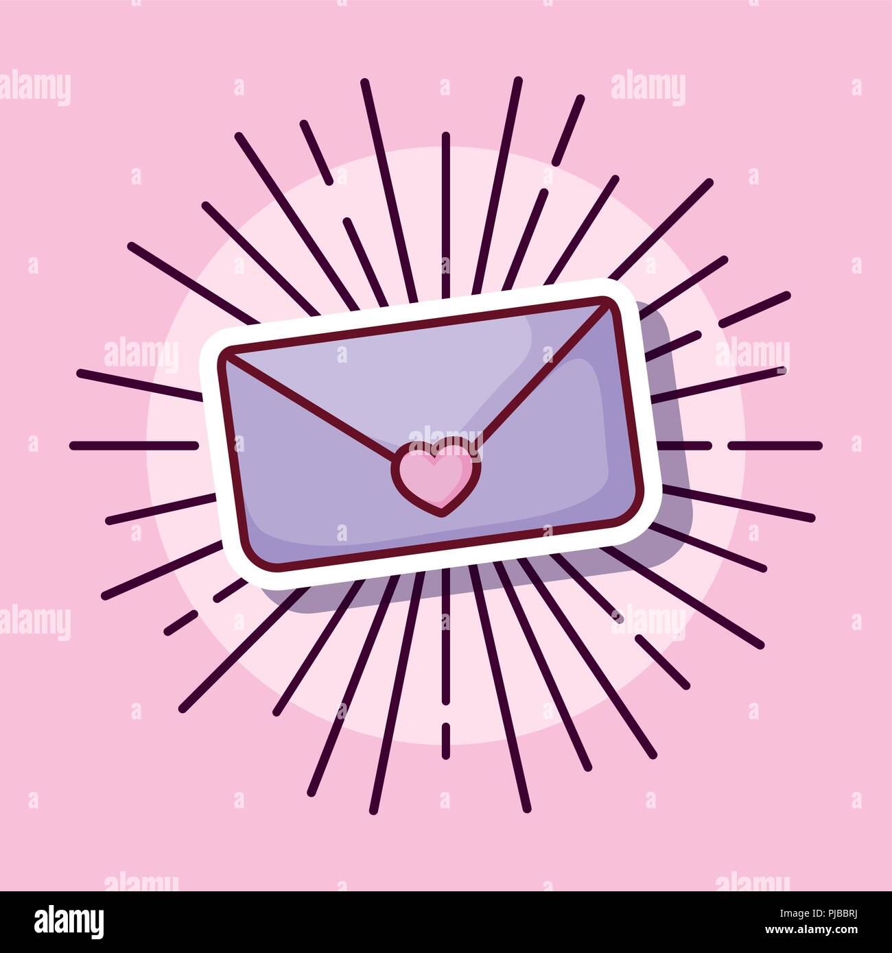 email love message cartoon style vector illustration Stock Vector Image ...