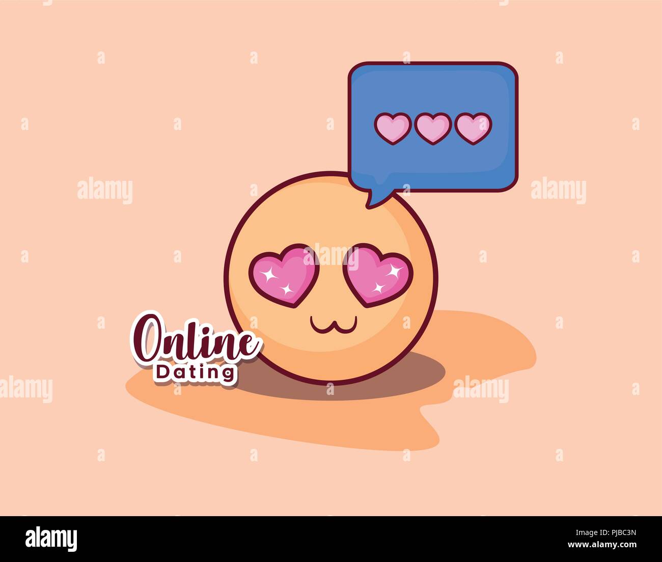 emoticon face love romance message online dating vector illustration ...
