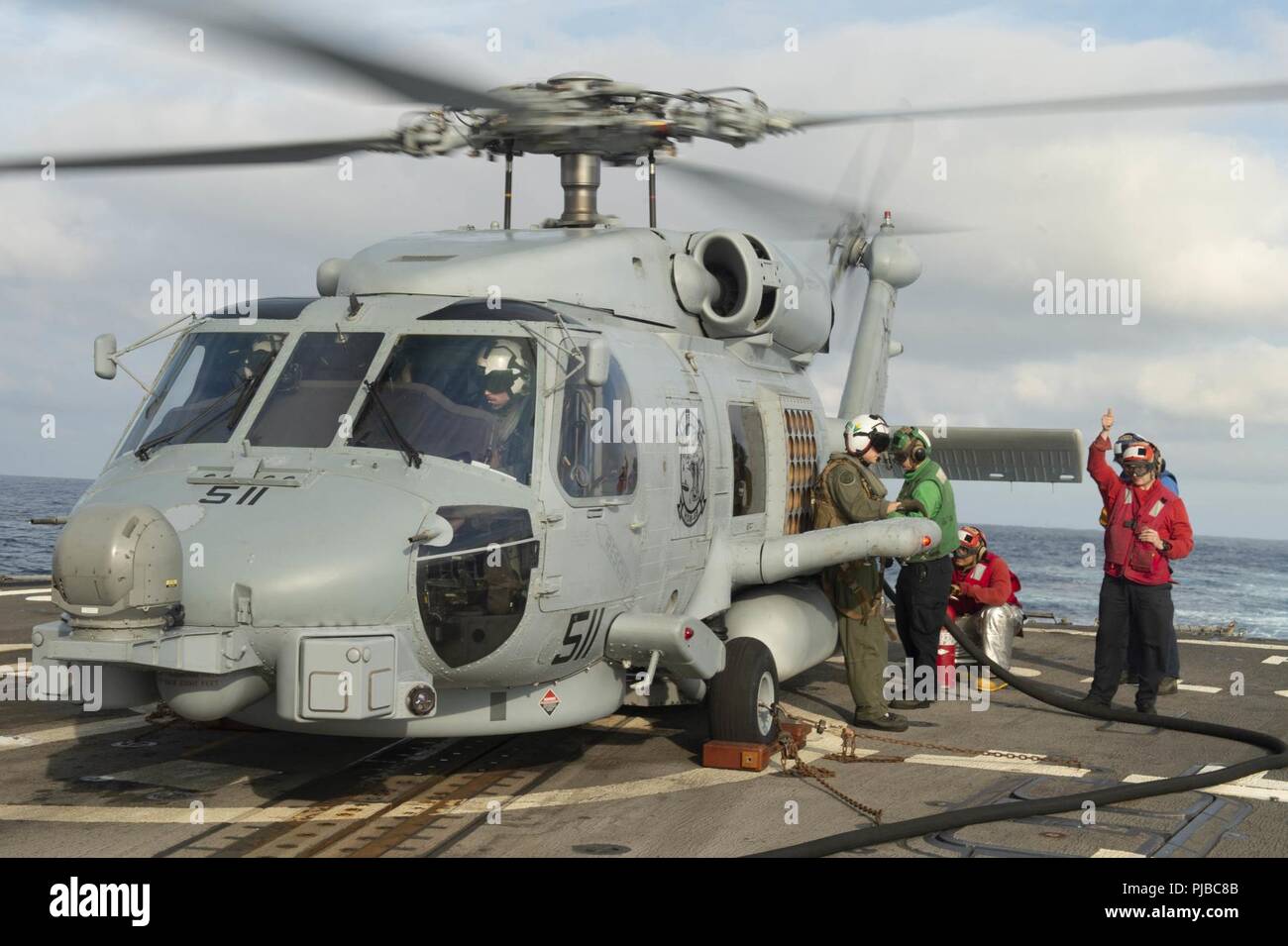 ATLANTIC OCEAN (July 2, 2018) Sailors assigned to the flight deck crew ...