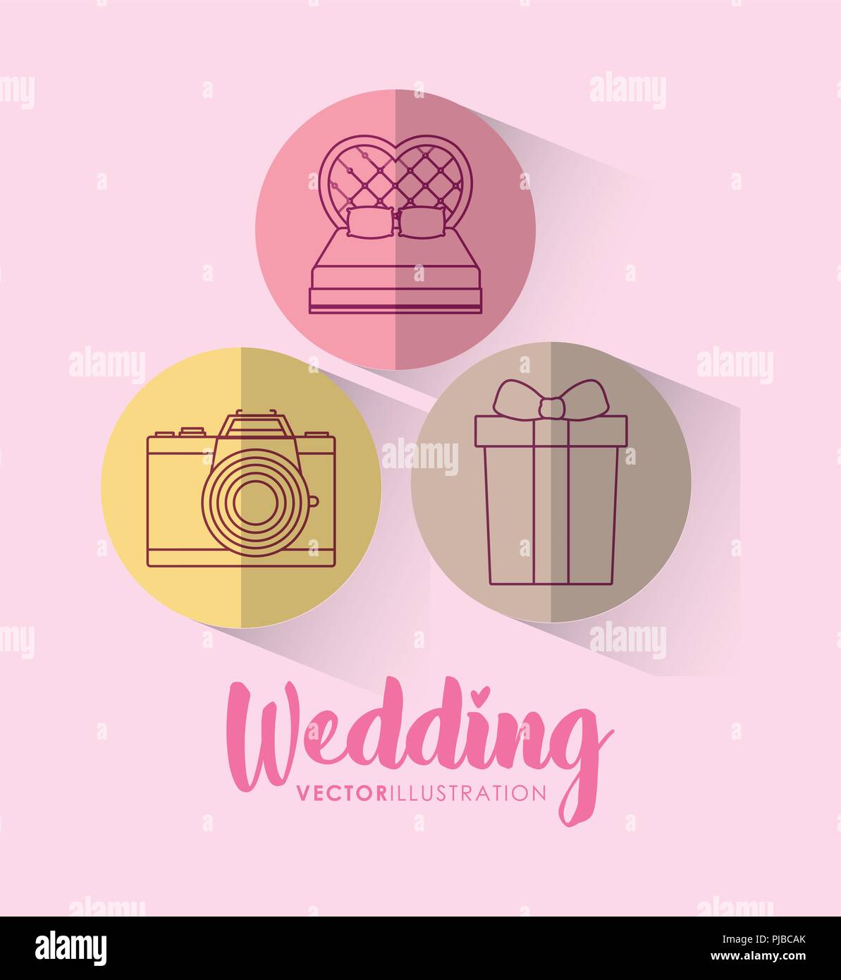 wedding celebration card with set icons vector illustration design ...