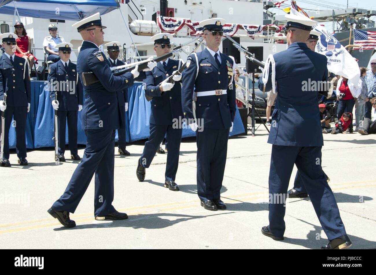 The U.S. Coast Guard Ceremonial Honor Guard Silent Drill Team performs at the second annual ...