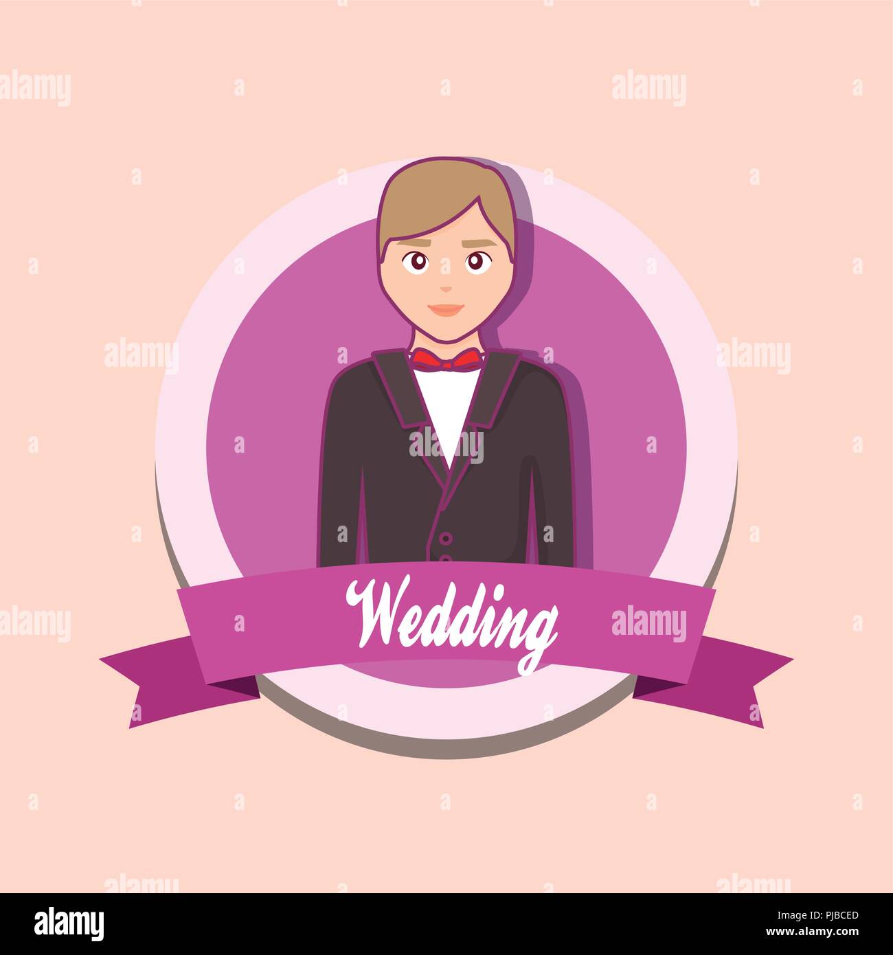 wedding card with Married husband vector illustration design Stock ...