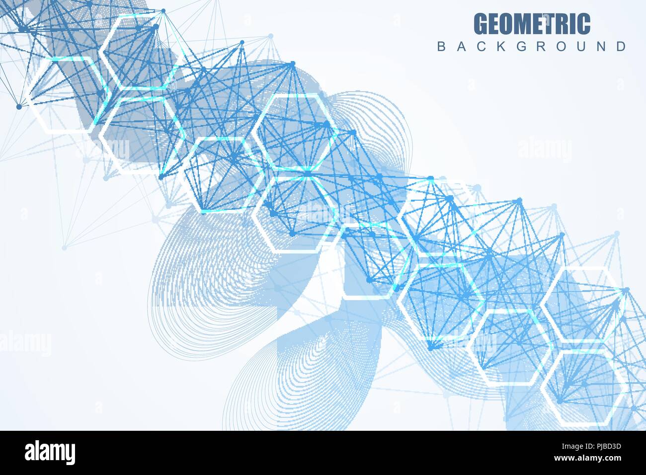 Science network pattern, connecting lines and dots. Global network ...