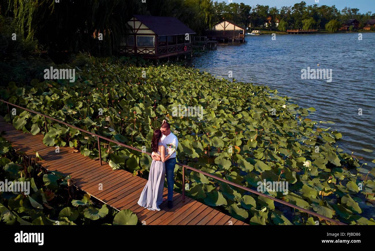 romantic couple in nature in summer Stock Photo - Alamy