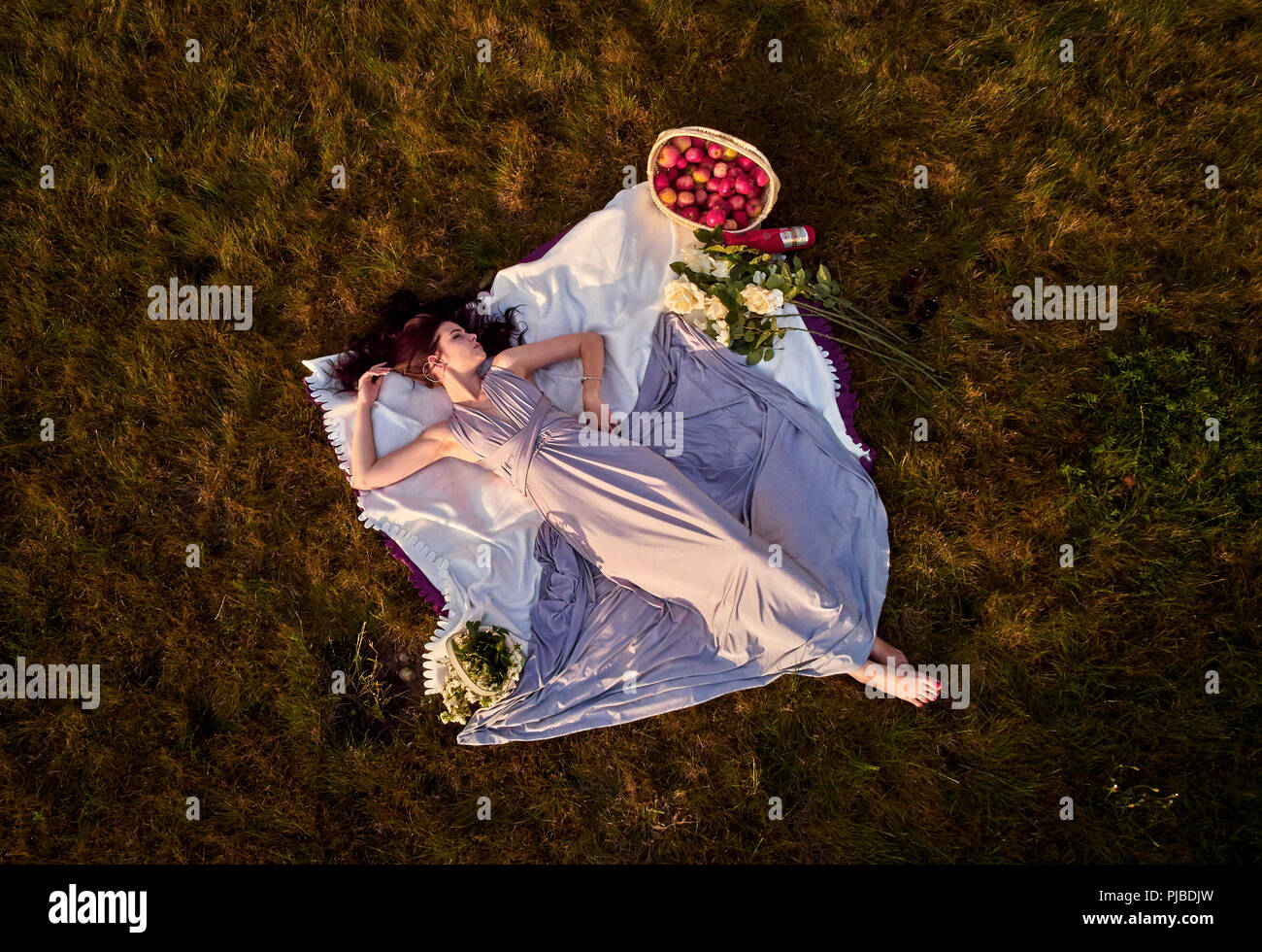 romantic couple in nature in summer Stock Photo - Alamy