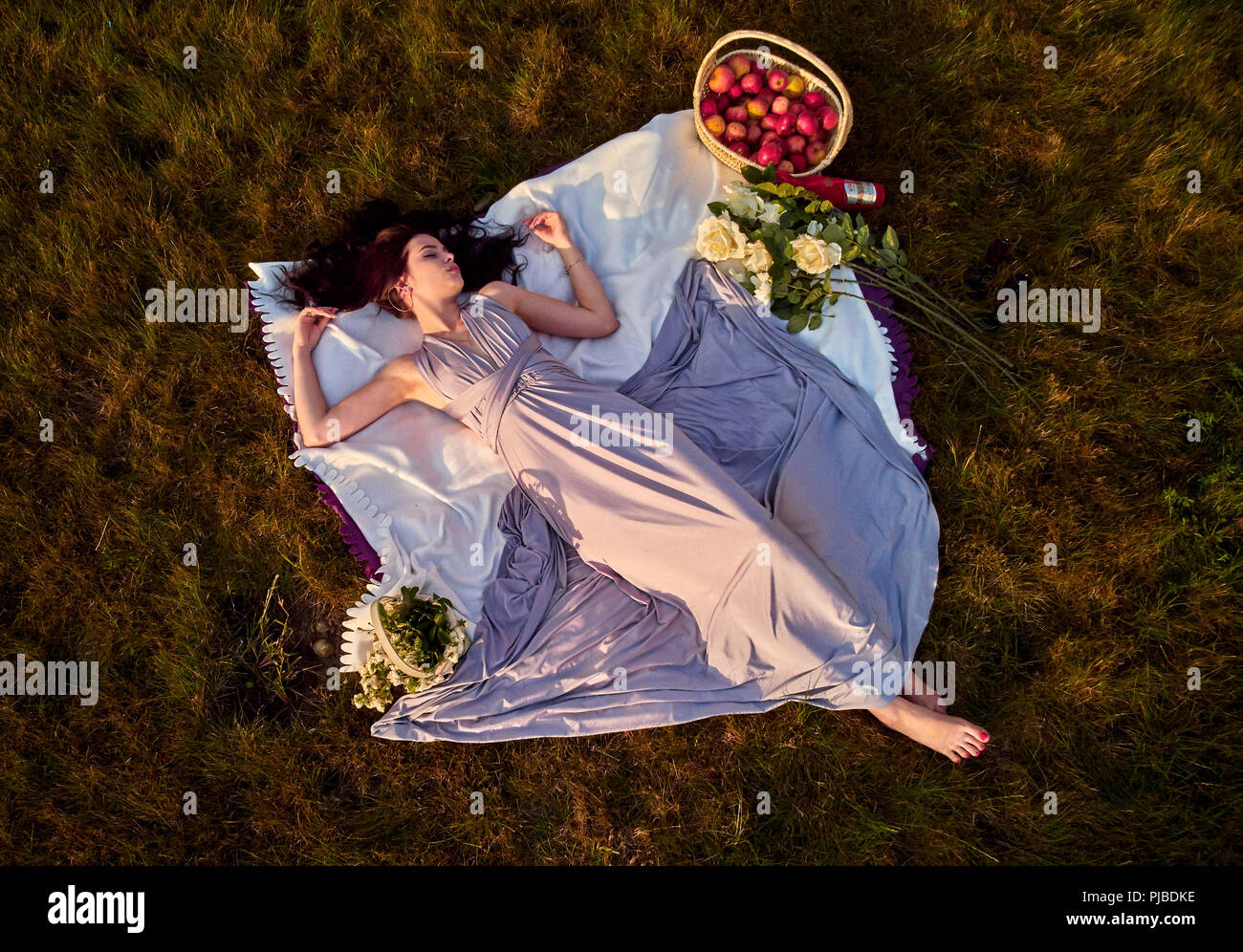 romantic couple in nature in summer Stock Photo - Alamy