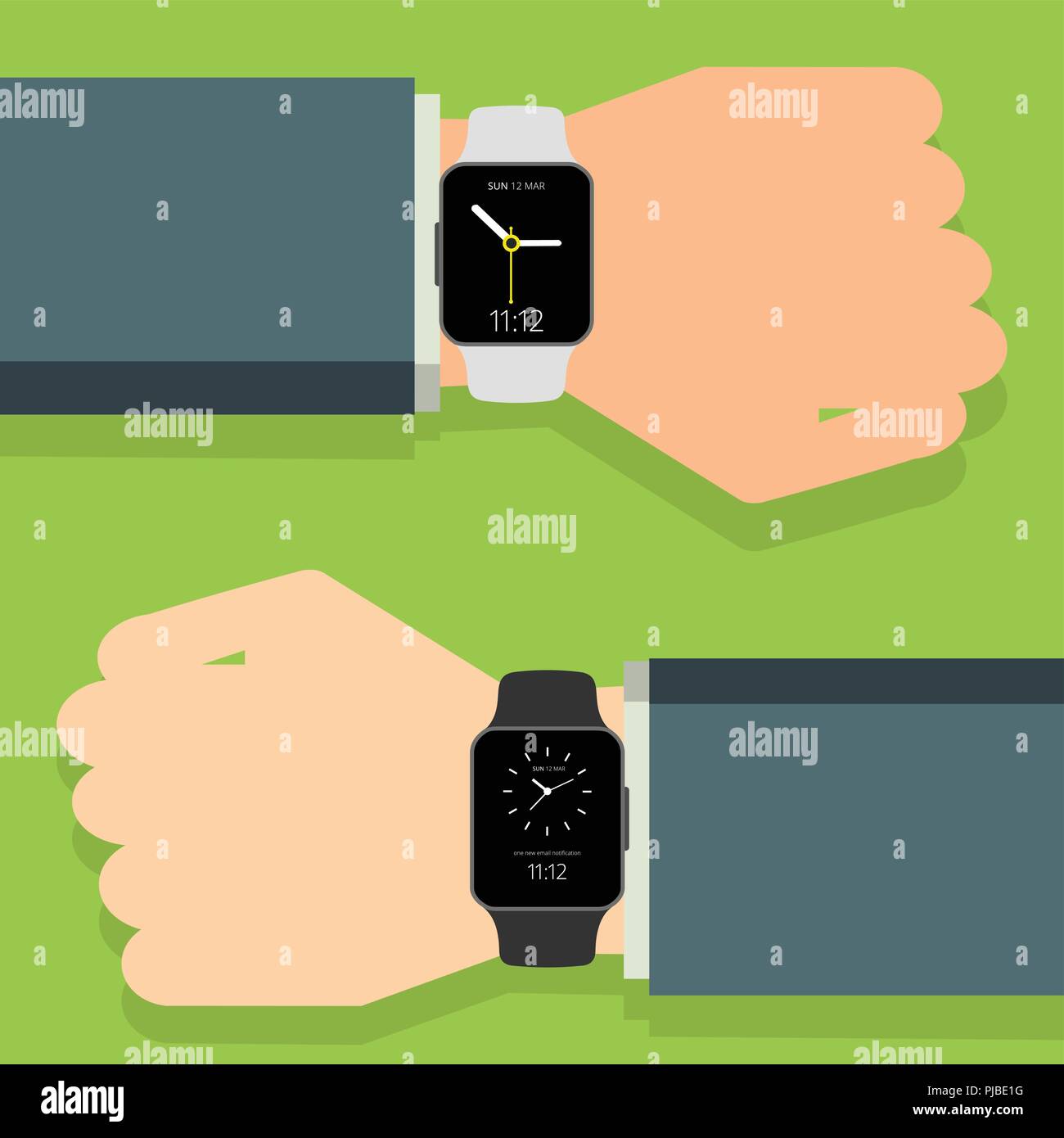 Smart Watches creative design with typography vector Stock Vector Image ...