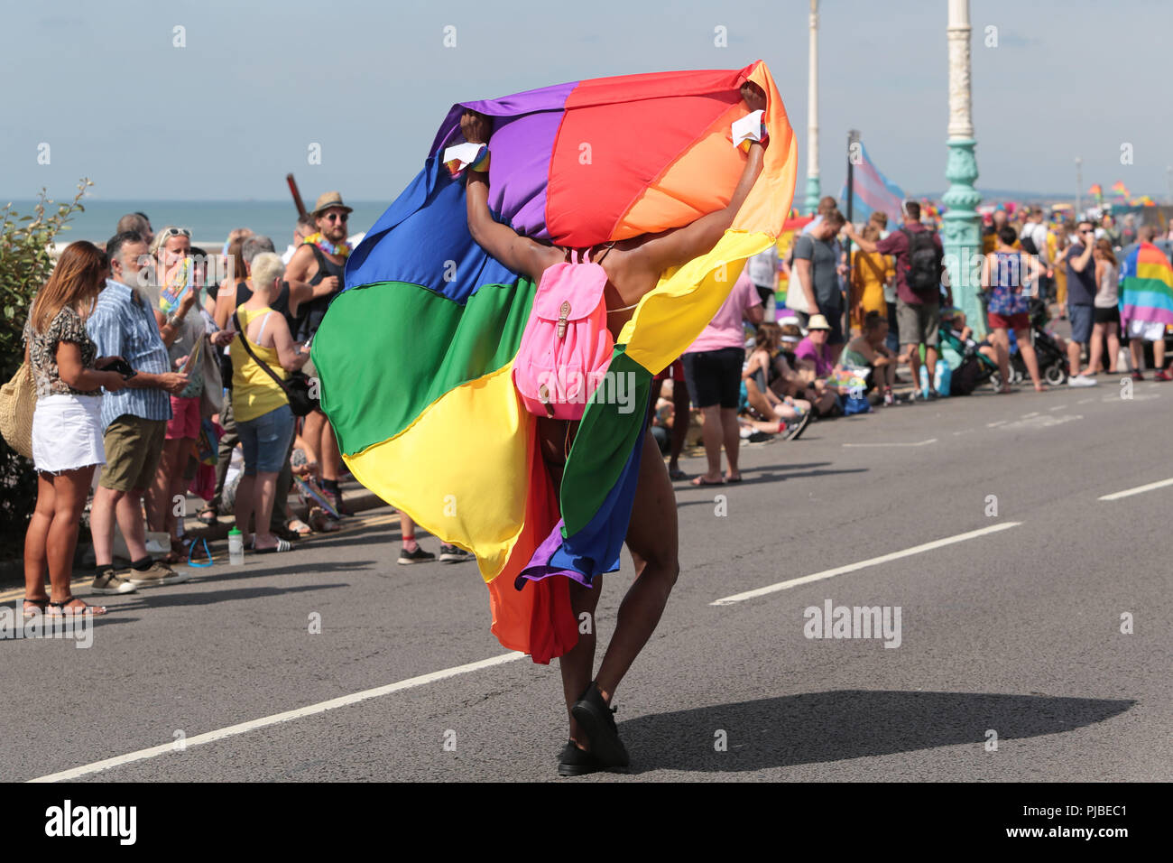 Brighton Pride 2018 Parade in the sun infront of thousands lining the ...