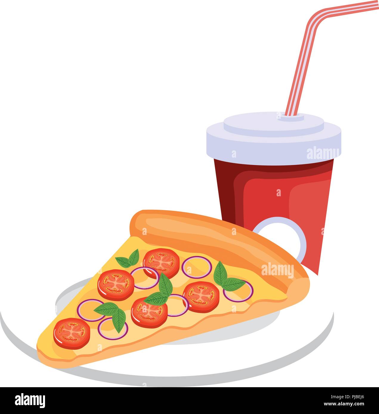 Slices Of Pizza And Soda