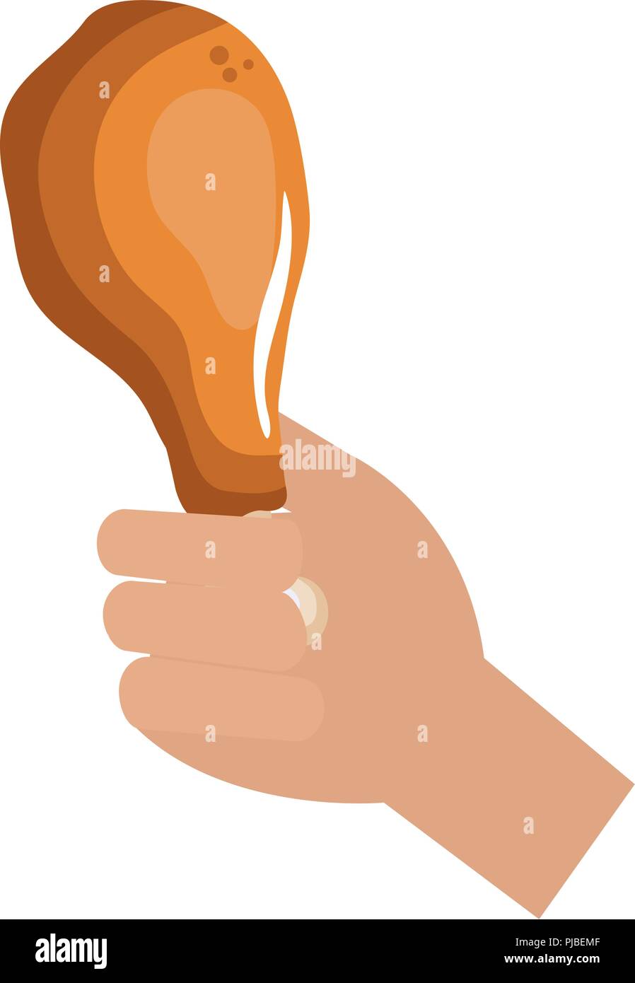 hand with chicken thigh vector illustration design Stock Vector Image ...
