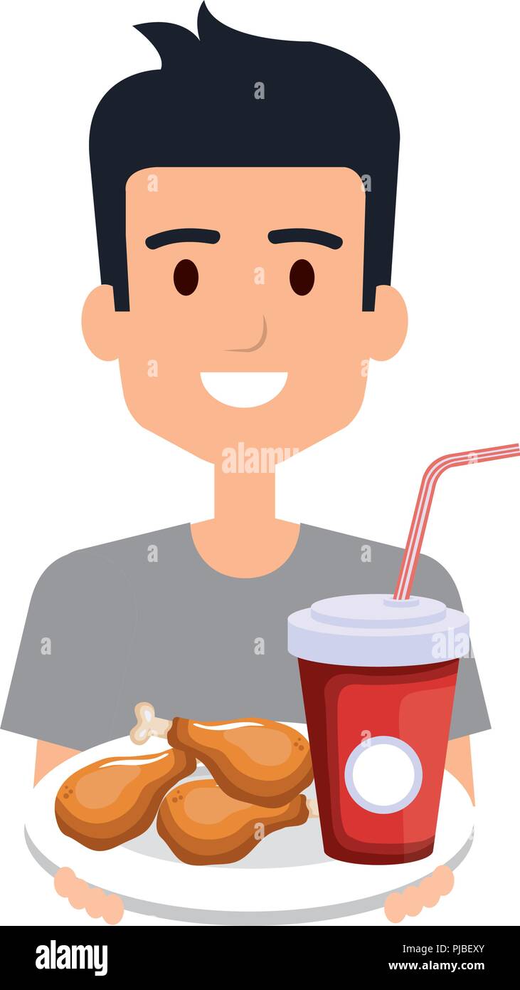 Man eating spicy food Stock Vector Images - Alamy