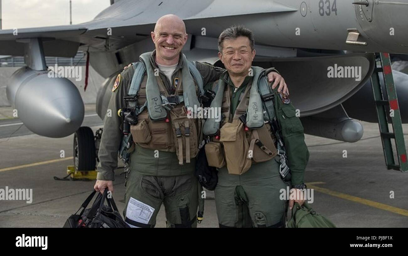 U.S. Air Force Col. R. Scott Jobe, left, the 35th Fighter Wing ...