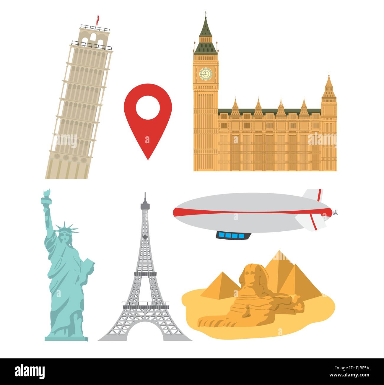 Set of world monuments Stock Vector Image & Art - Alamy