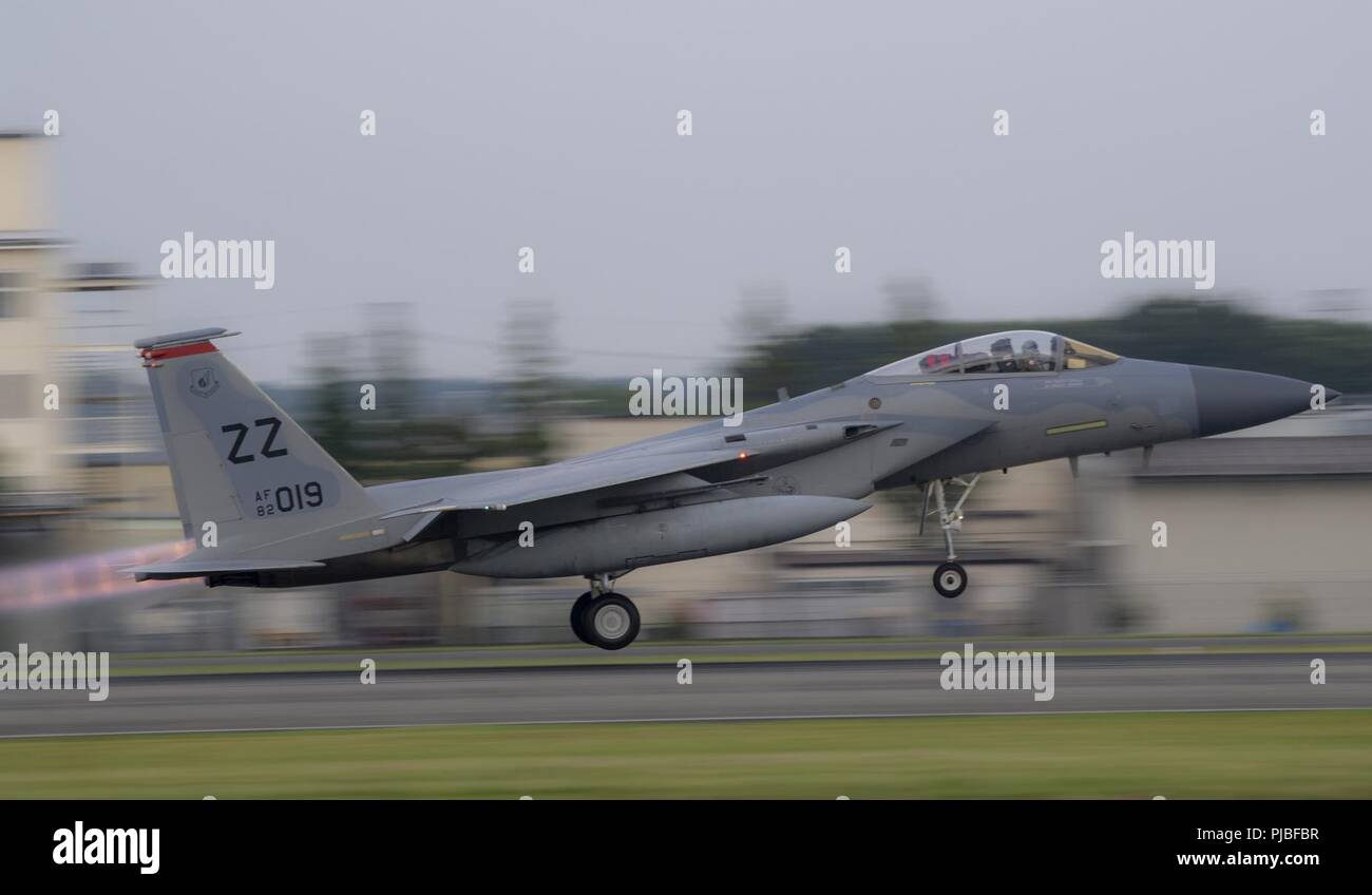 A U.S. Air Force F-15 Eagle assigned to the 67th Fighter Squadron ...