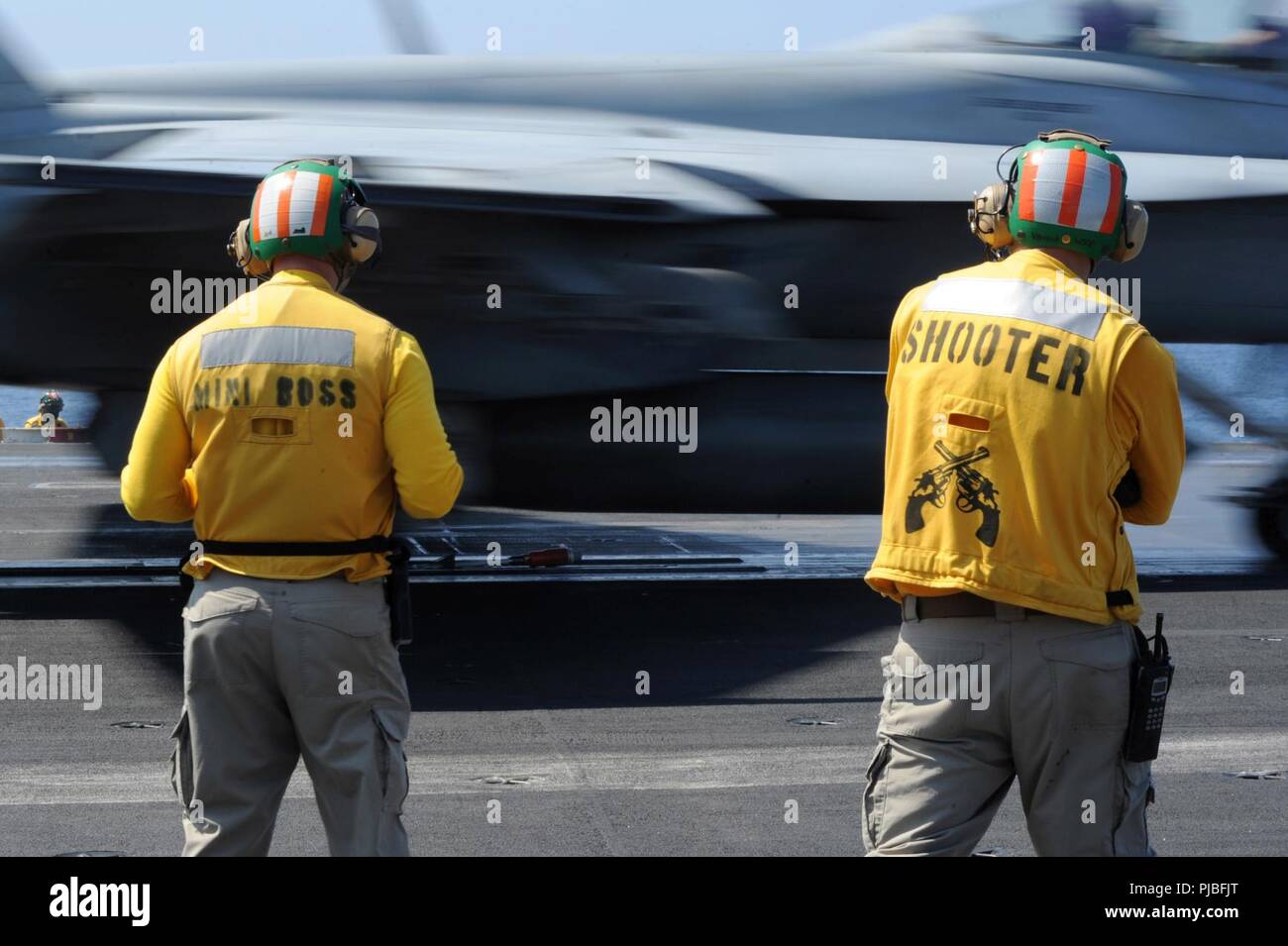ATLANTIC OCEAN (July 11, 2018) Cmdr. William Brody, left, and Lt ...