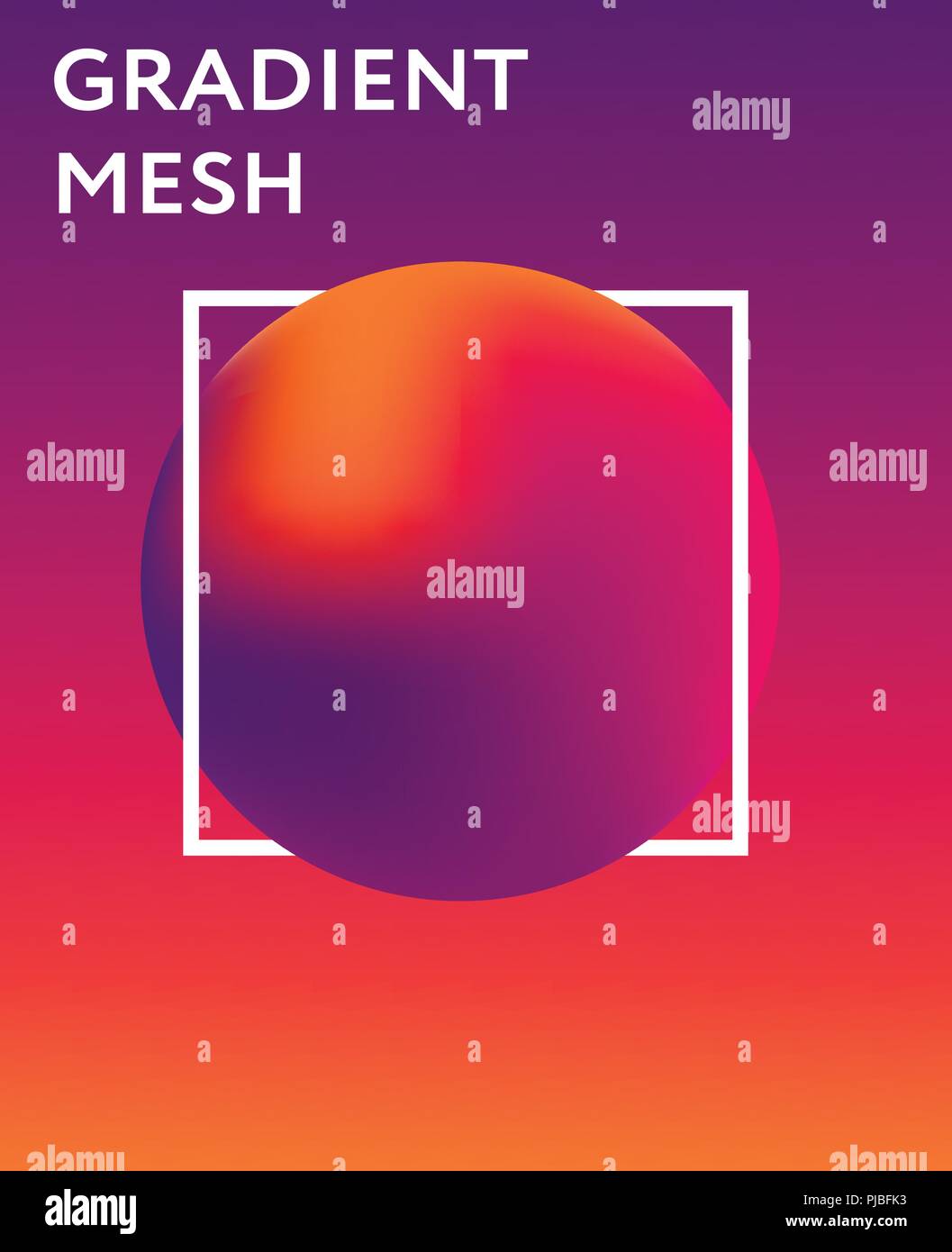 Poster with a modern sphere. Holographic gradient. Illustration Stock ...