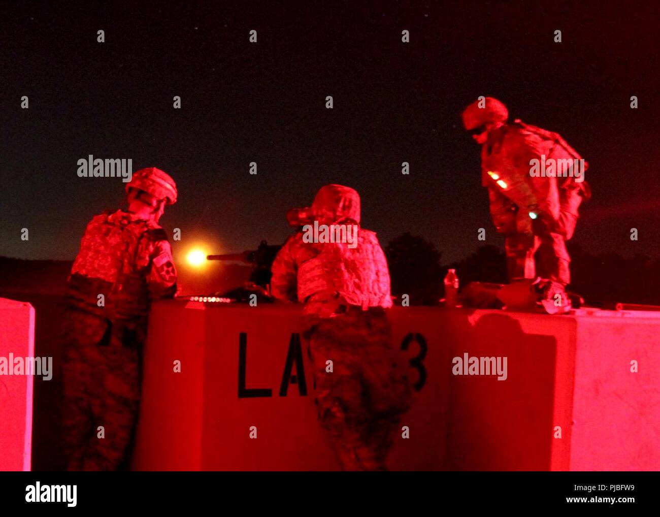 U.S. Army Reserve Soldiers part of Task Force Ultimate conduct M2 .50 ...