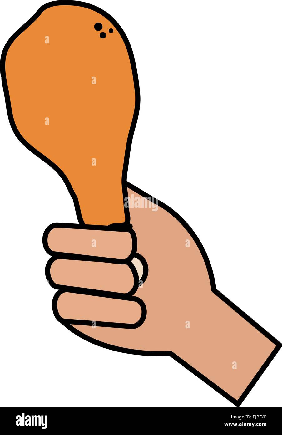 hand with chicken thigh vector illustration design Stock Vector Image ...