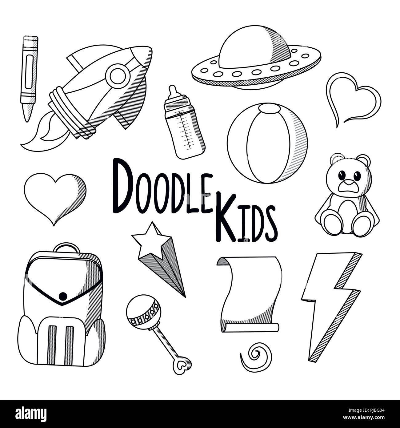 Doodle kids toys Stock Vector Image & Art - Alamy