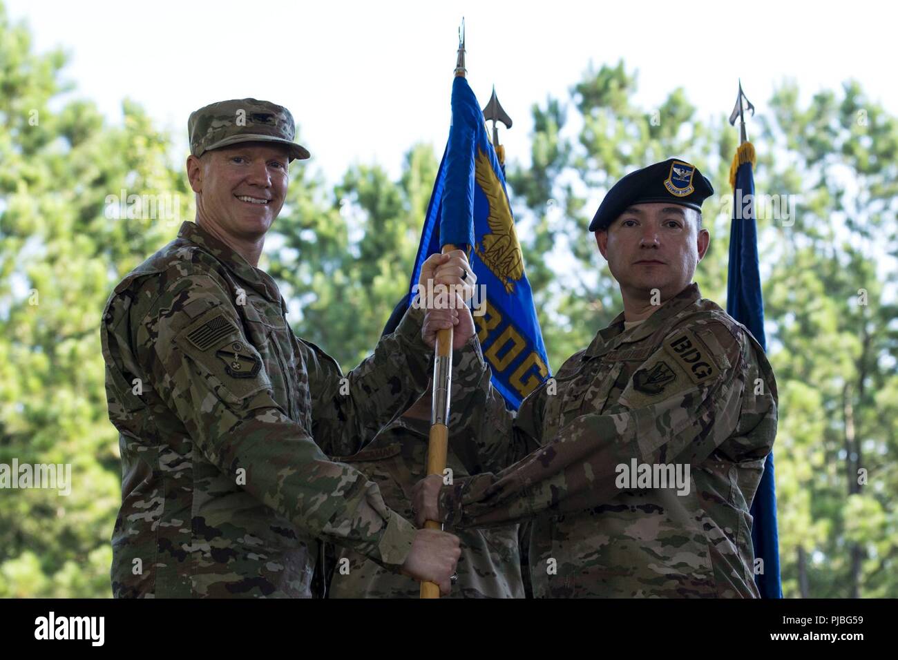 Col. Paul Birch, left, 93d Air Ground Operations Wing commander, and ...