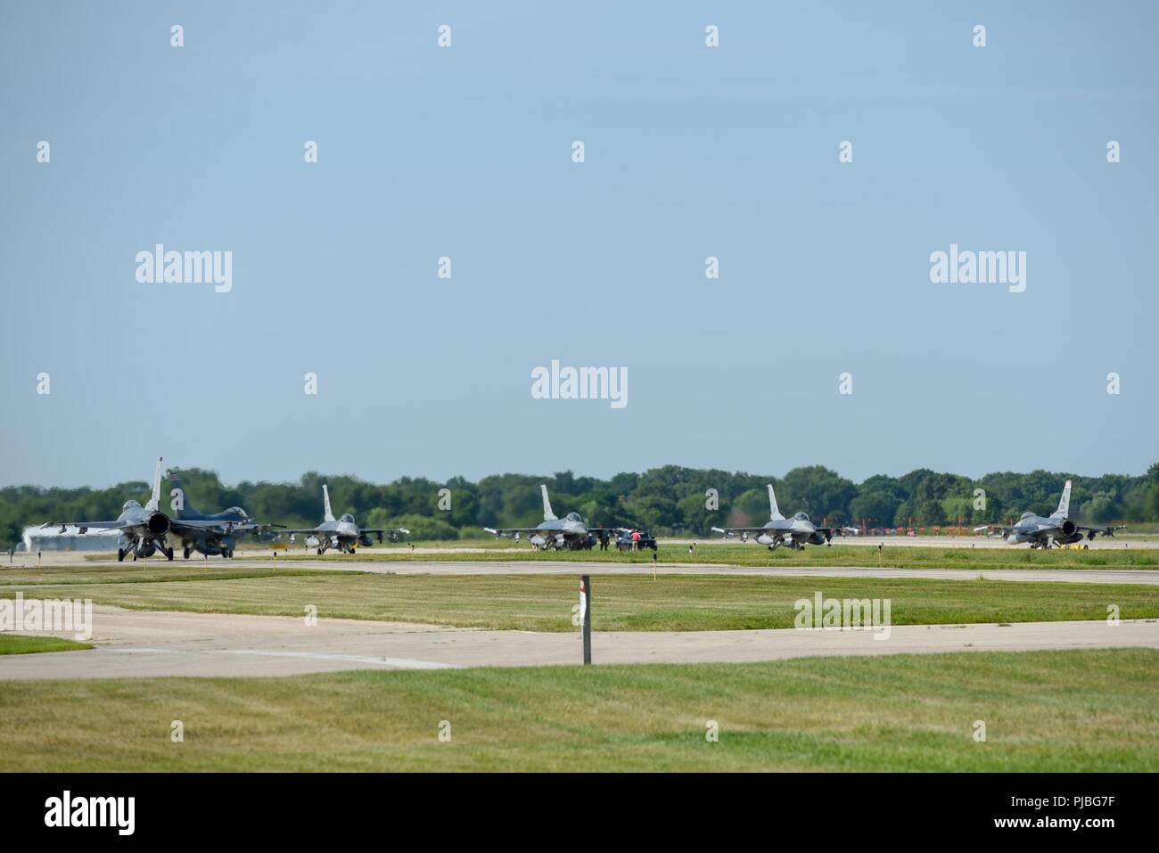 F-16 Fighting Falcons, with the 176th Fighter Squadron, Truax Field ...