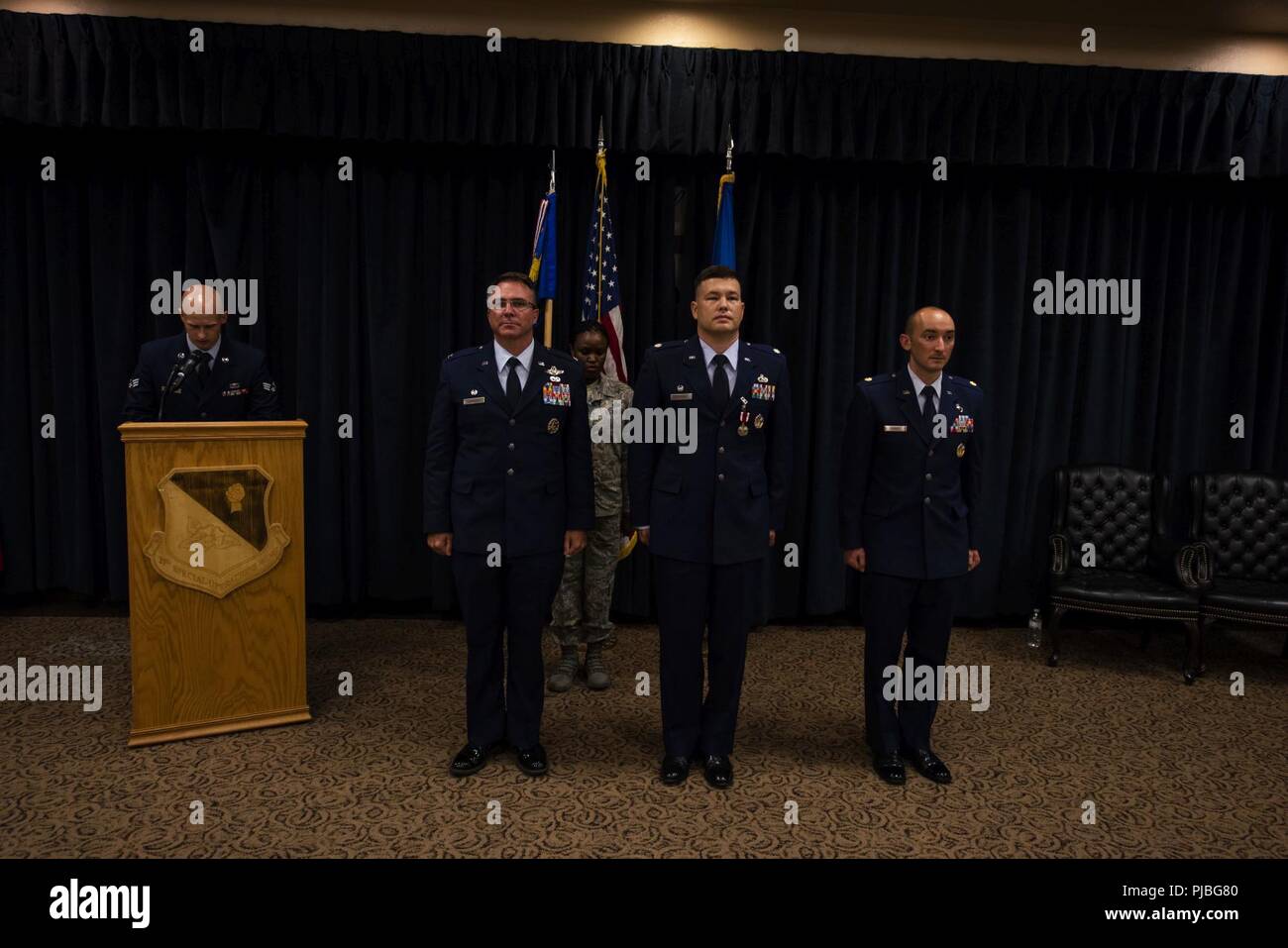 The 27th Special Operations Comptroller Squadron performs a change of ...