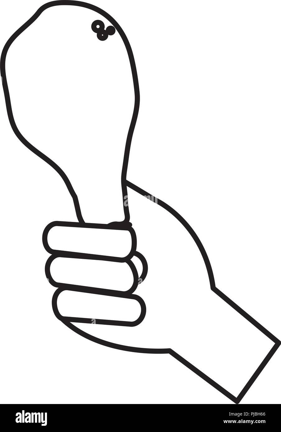 hand with chicken thigh vector illustration design Stock Vector Image ...