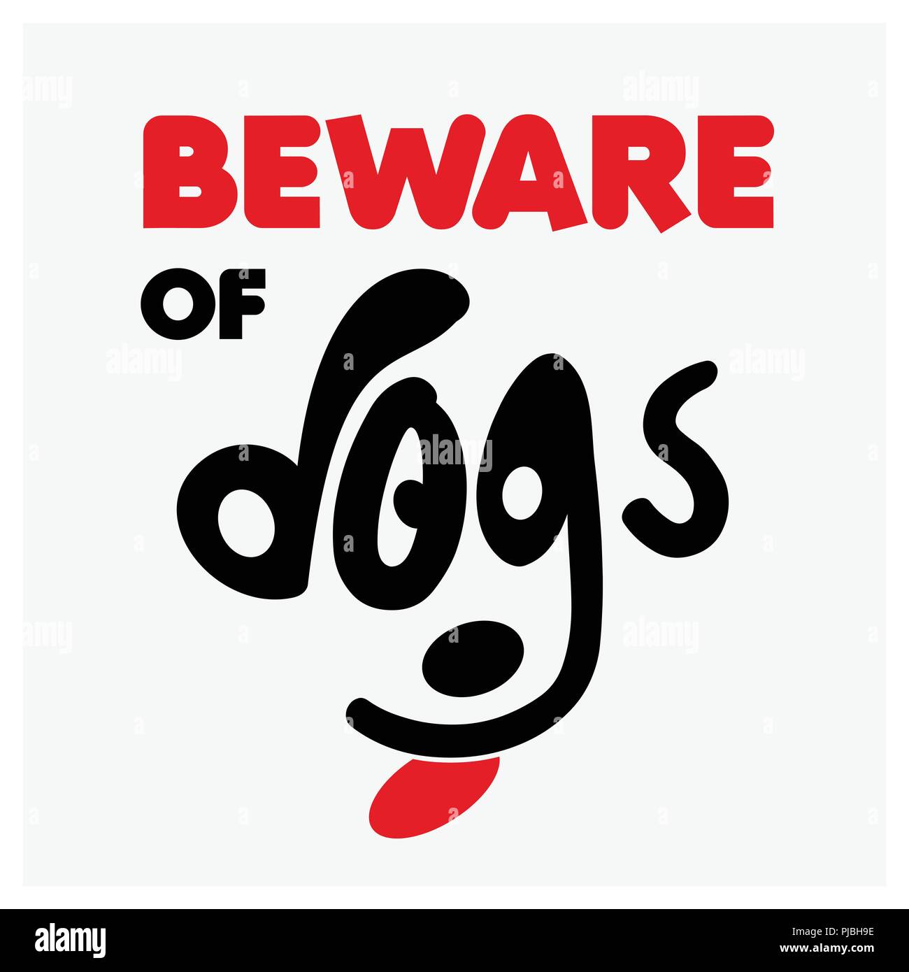 Beware of dogs typographic design vector with light background Stock ...
