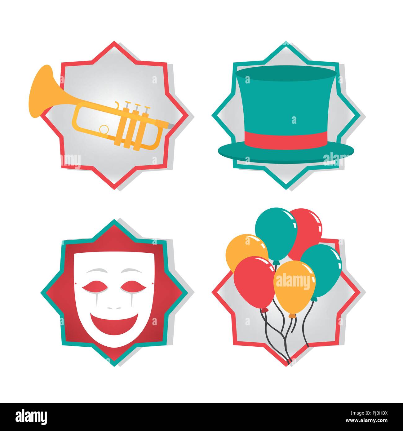 Set of carnival cartoons Stock Vector Image & Art - Alamy